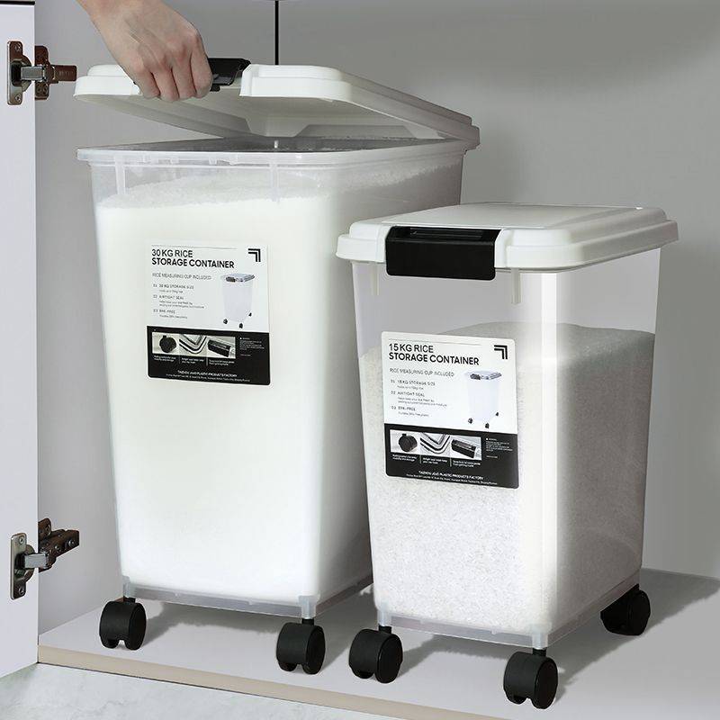 25kg/15kgRice Bucket With Wheels Rice Airtight Storage Container Grain ...