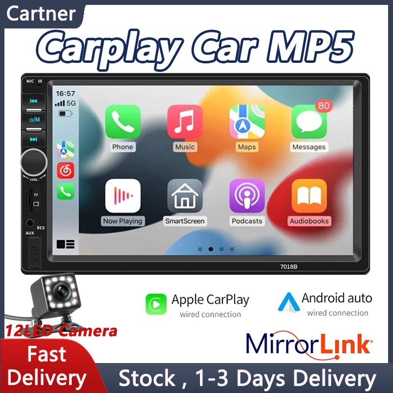 2 Din 7'' Car Stereo Car MP5 Player with CarPlay Android AUTO WIFI GPS ...