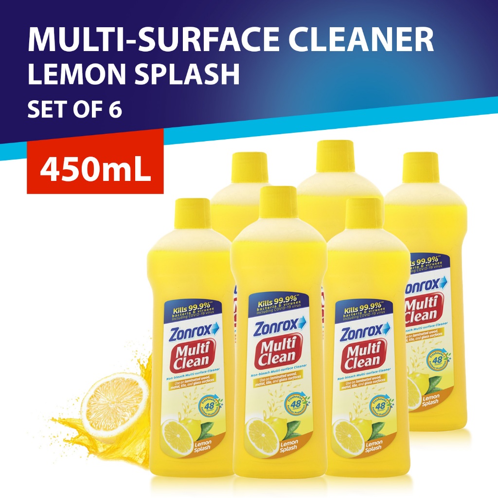 Zonrox Multi Clean Lemon Splash (450 mL) x6 | Shopee Philippines