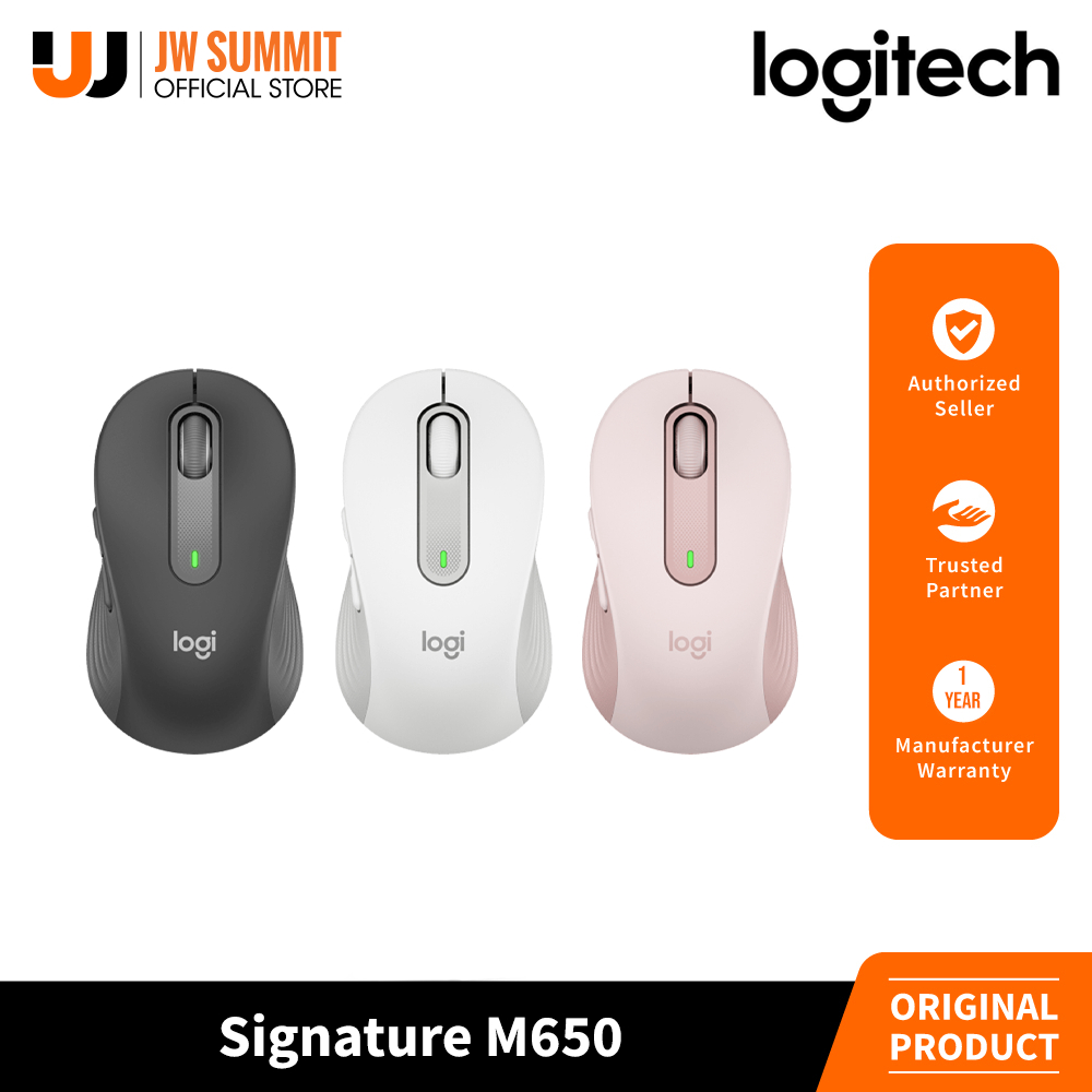 Logitech Signature M650 400-4000 DPI Silent Click 2-Year Battery ...