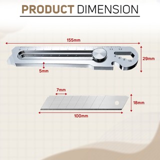 6 in 1 Heavy Duty 18mm Multifunctional Blade Paper Cutter Stainless ...