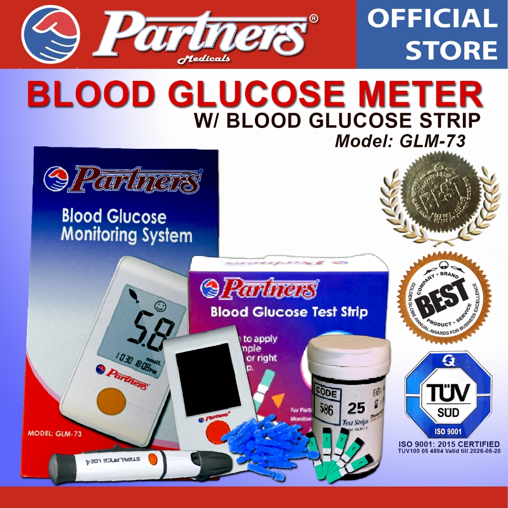 Partners GlucoLeader Value Blood Glucose Meter Model: GLM-73 w/ Glucose ...