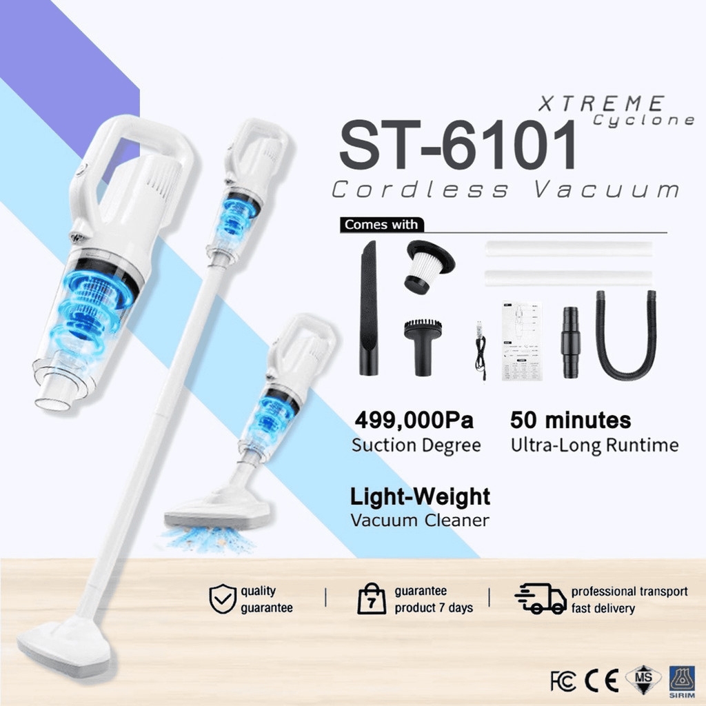 Portable Cordless Vacuum Cleaner Rechargeable Cordless Car/Home Vacuum ...