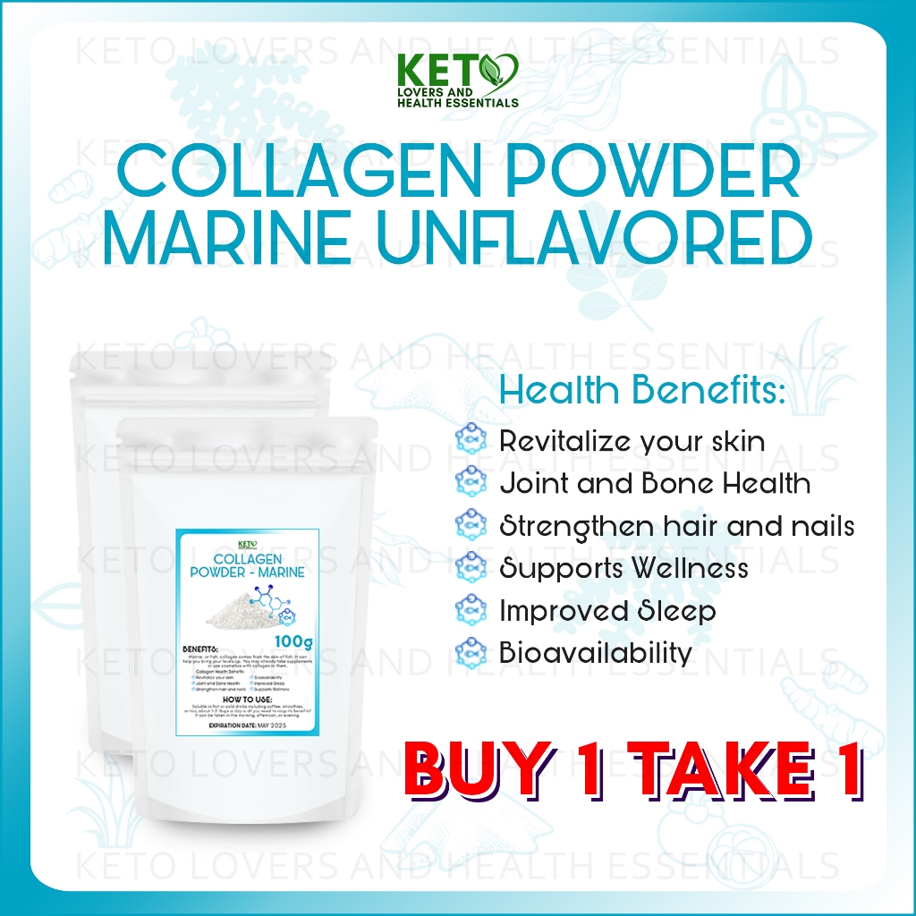 BUY 1 TAKE 1 Marine Collagen Powder 100g / Type I Collagen / Fish ...