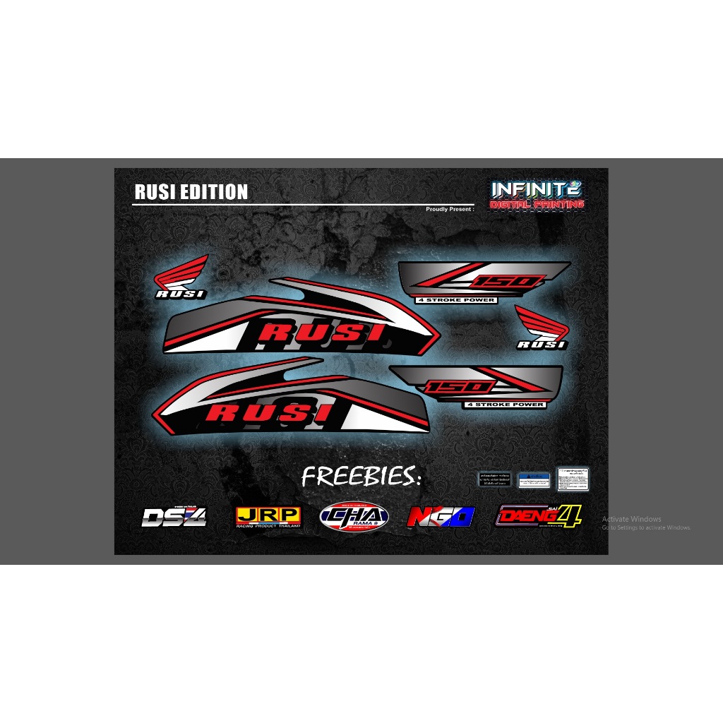 Rusi 125 / 150 Decals Tmx Style with freebies | Shopee Philippines
