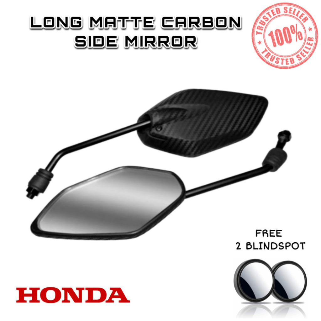 HONDA Dio - MOTORCYCLE SIDE MIRROR MATTE CARBON LONG STEM DAHON TYPE ...