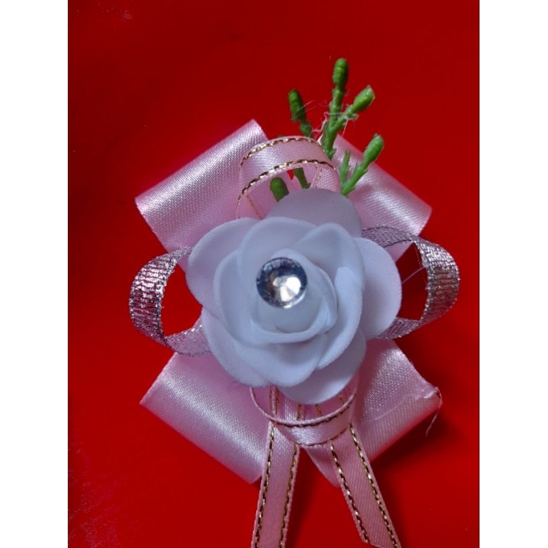 Chest Corsage with pin for graduation/wedding/Pink | Shopee Philippines