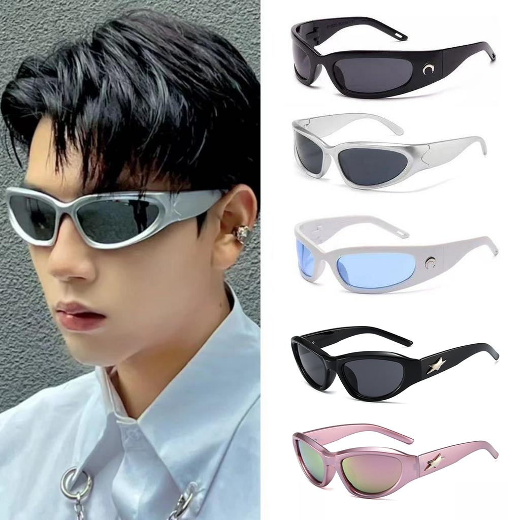 Y2k Moon Rectangular Sunglasses Women Hip Hop Punk Sun Glasses Street ...