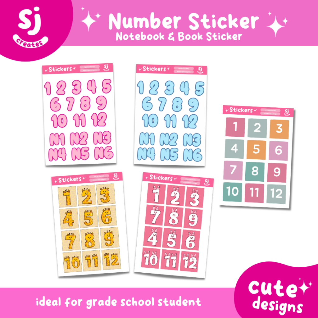 Notebook Sticker Label Numbers | Number Sticker | Shopee Philippines