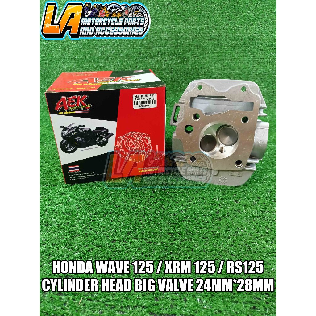 AEK CYLINDER HEAD BIG VALVE 24MM*28MM - HONDA WAVE 125 / XRM 125 / RS ...