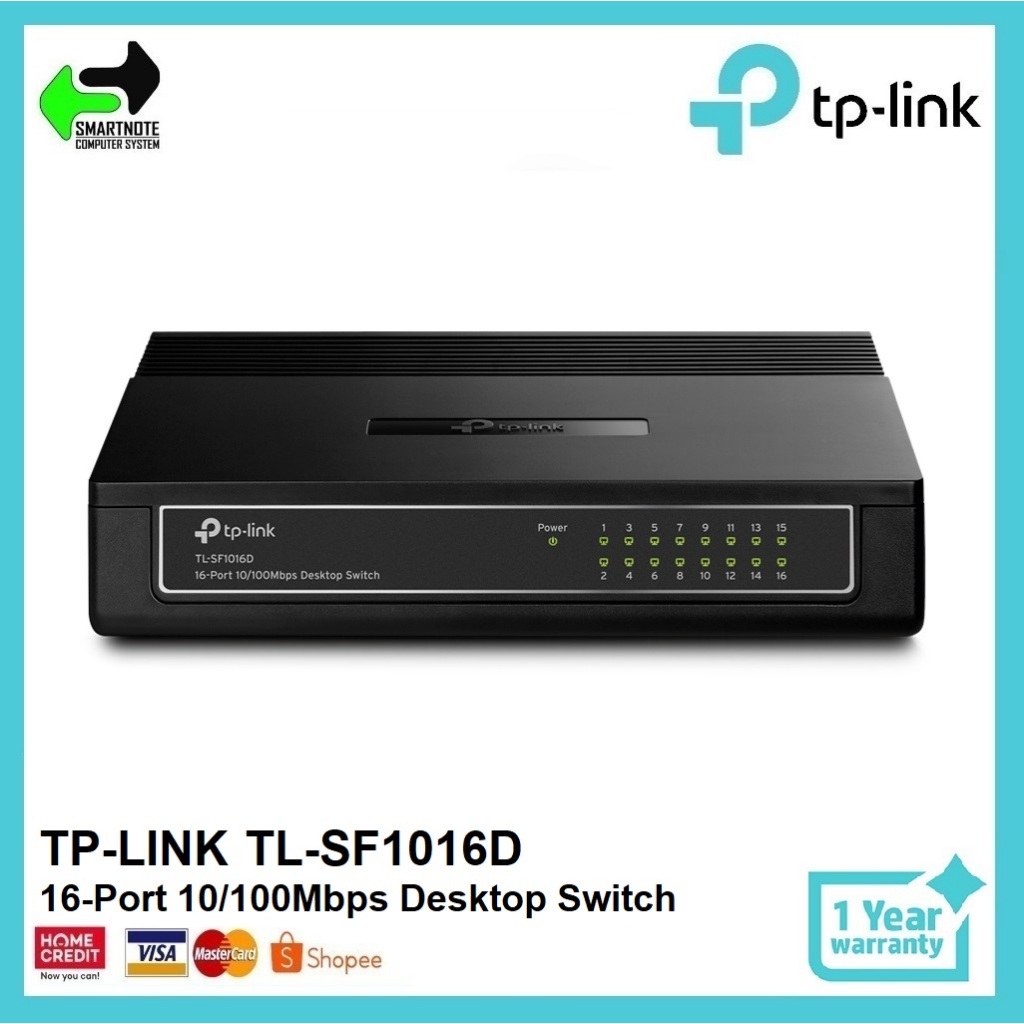 TP-Link TL-SF1016D 16-Port 10/100Mbps Desktop Switch | Network Ethernet ...
