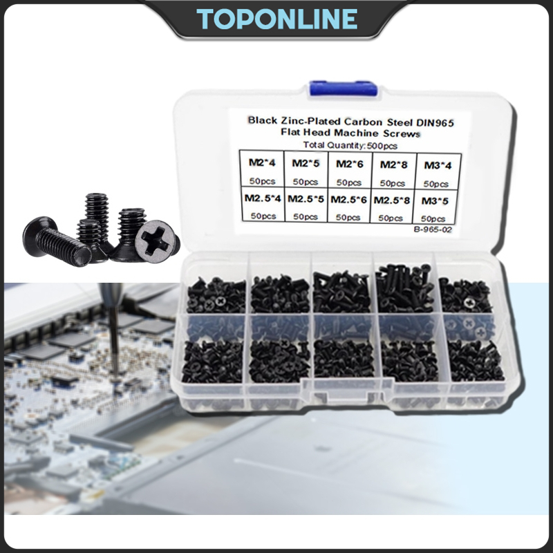 500pcs Laptop Screws Set Mini Flat Head Phillips Screws Universal ...
