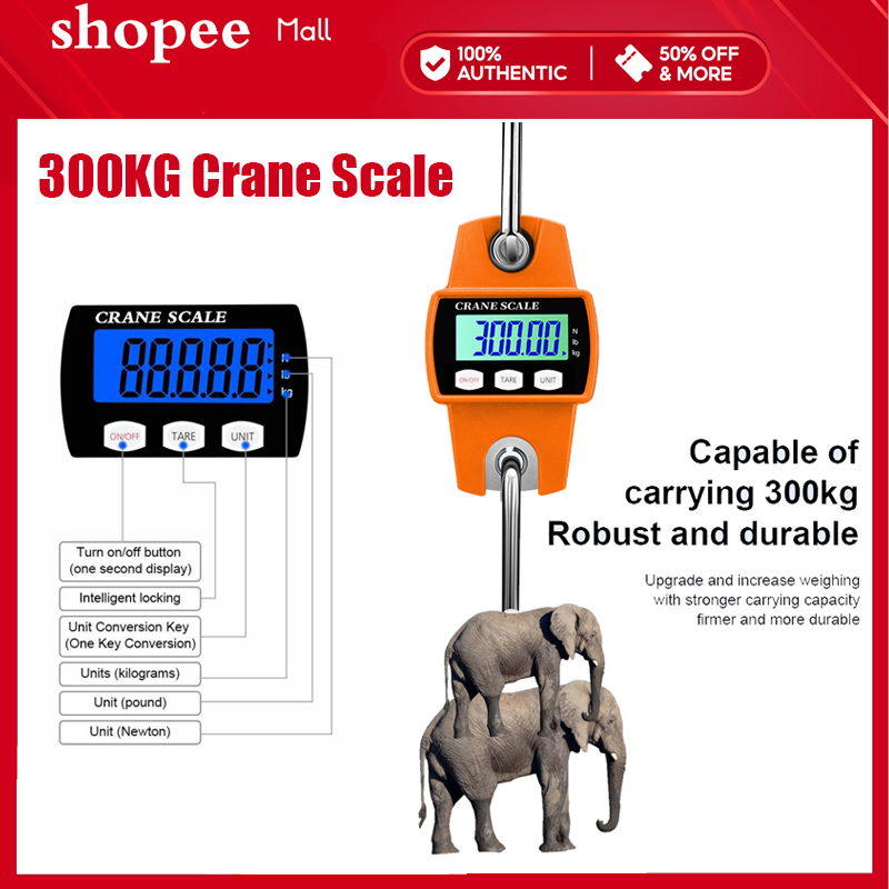Portable small crane scale LED display industrial heavy duty hanging ...