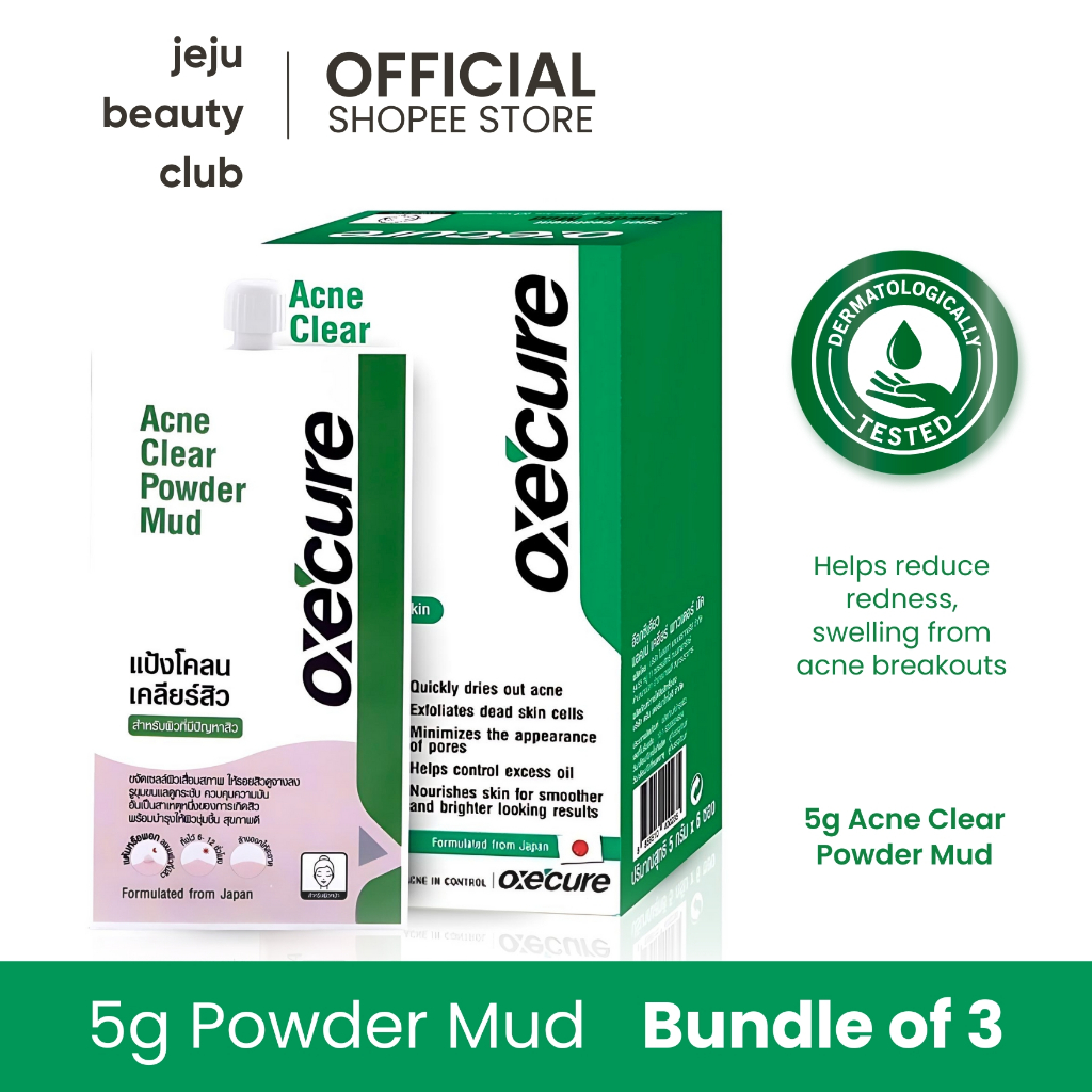 Oxecure 2% Salicylic Acid Acne Clear Powder Mud Sachet Bundle of 3 Face ...