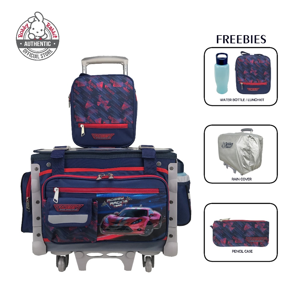 Robby Rabbit Extreme Drive Medium Box-Type Trolley Bag (Navy Blue, Red ...