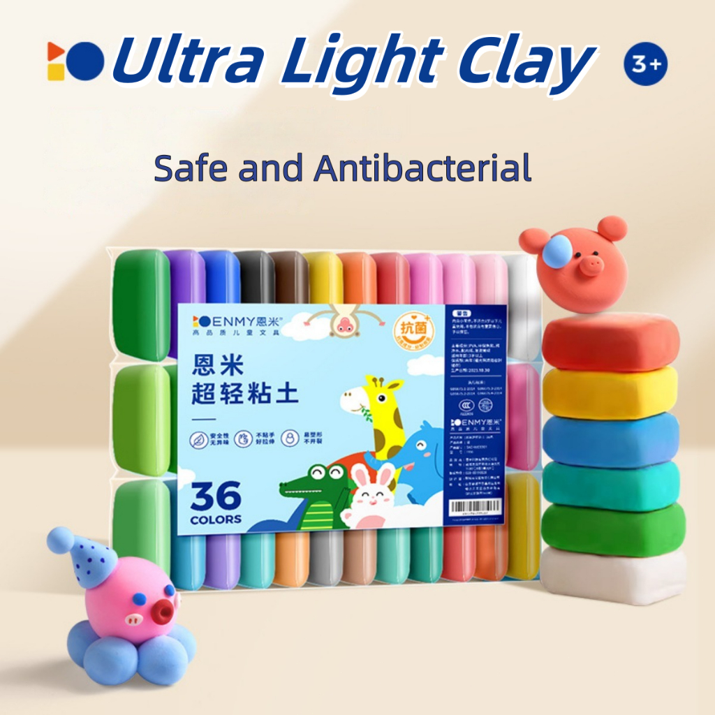 12/24/36PCS Ultra Light Clay Colorful Air Dry Soft Clay with Tools ...