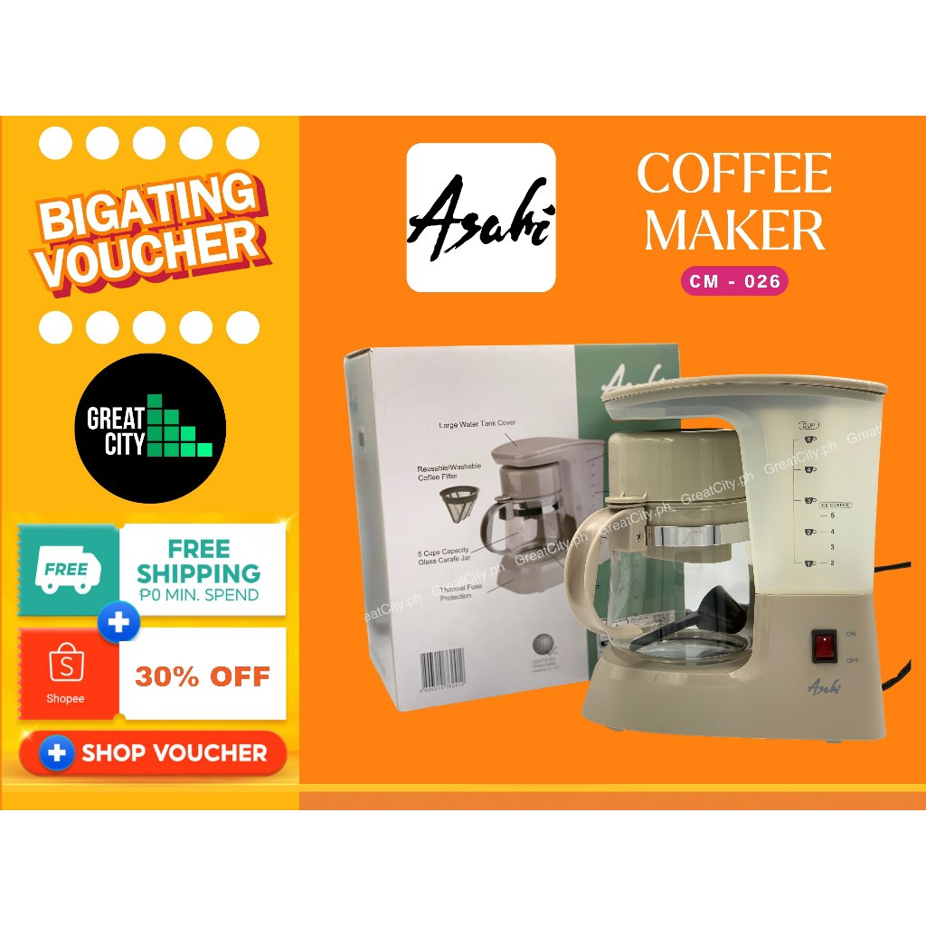 Asahi 5 cups Coffee Maker CM-026 | Shopee Philippines
