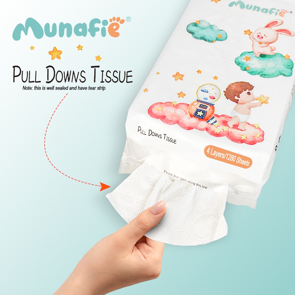 Munafie Pull Down Facial Tissue Paper 4 Ply Large Size Soft & Smooth ...