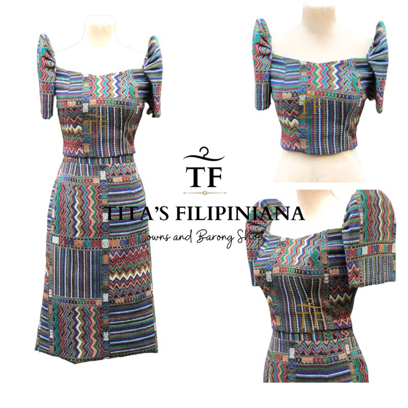 Ethnic Modern Filipiniana Terno | Shopee Philippines