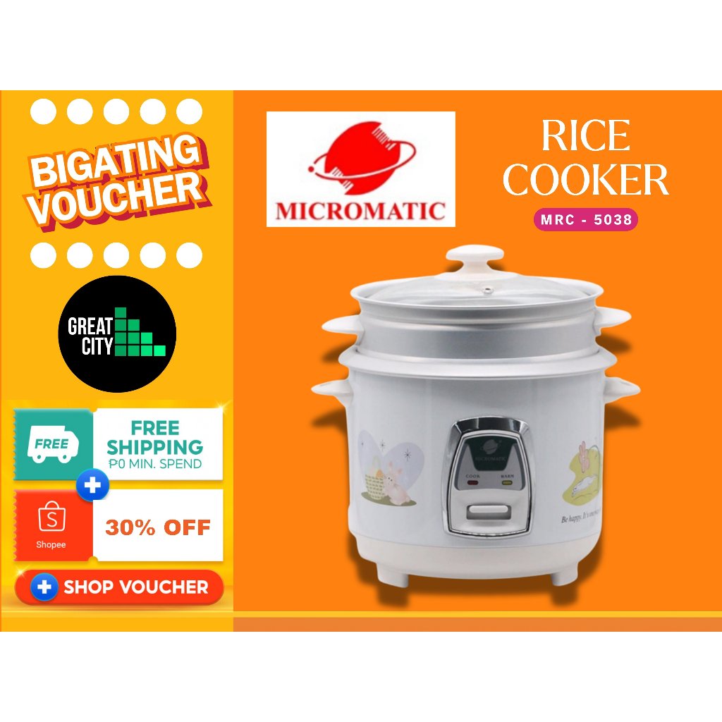 Micromatic Rice Cooker 1L with Food Warmer and Steam Rack MRC-5038 | Shopee Philippines