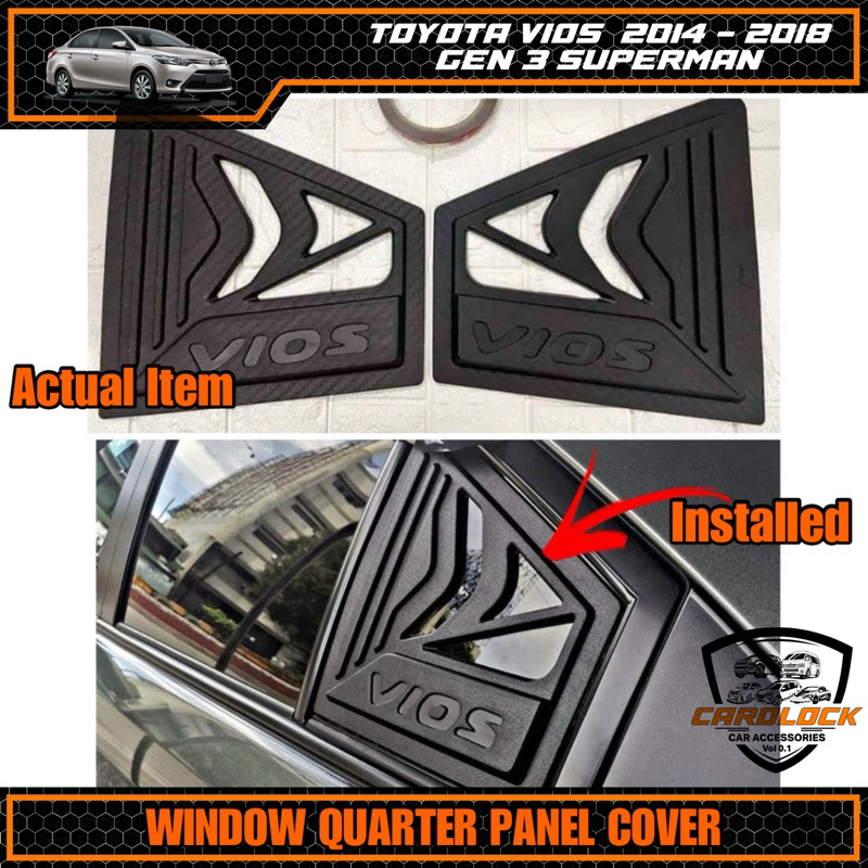 Toyota Vios 2014 - 2018 Quarter Window Panel Cover | Shopee Philippines
