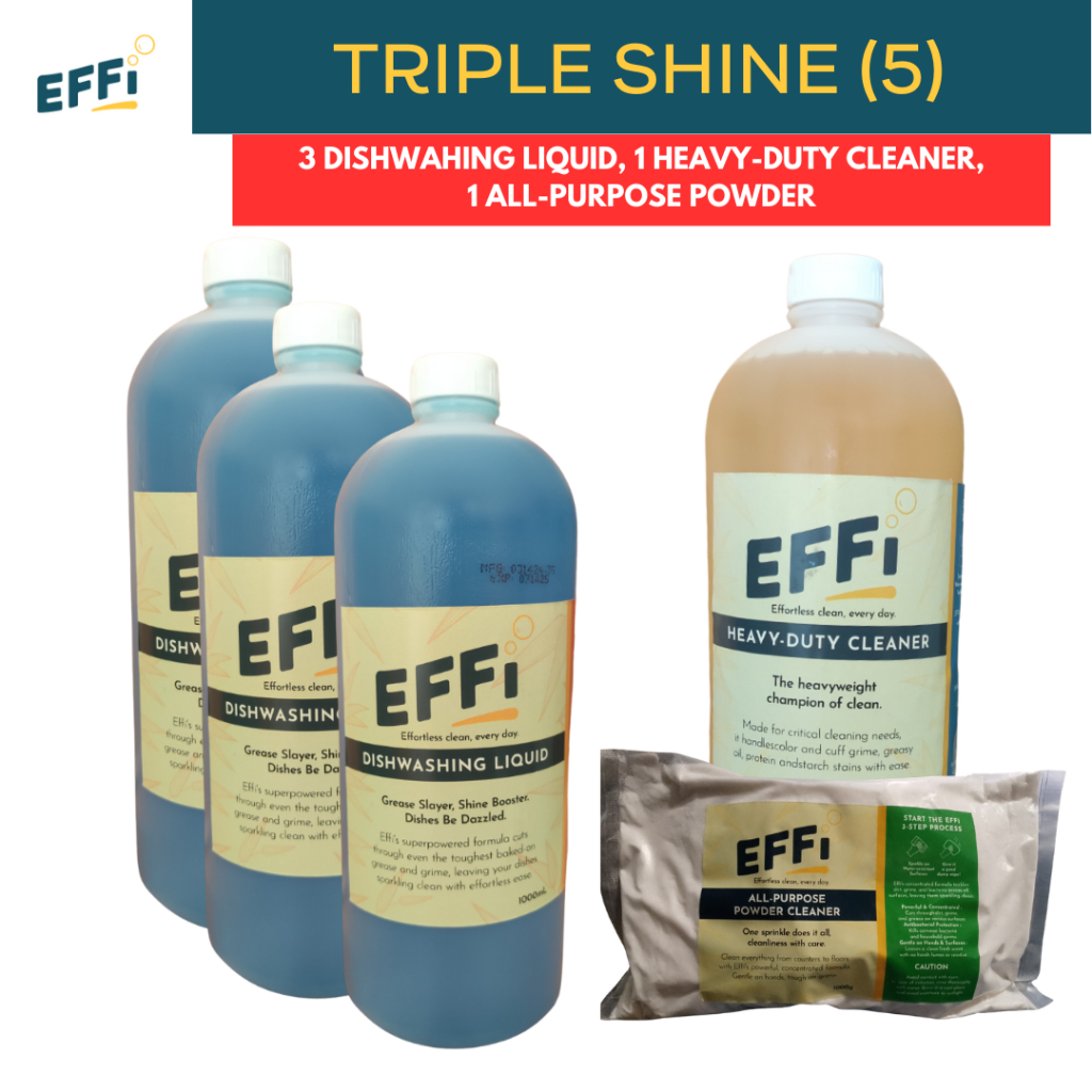 EFFI Dishwashing Liquid 3PC 1000ML PLUS 1L Heavy-Duty Cleaner and 1K ...