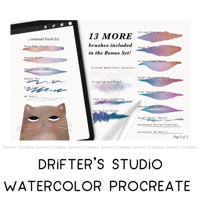 P334 Procreate Watercolor Kit by DrifterStudio (Realistic watercolor ...