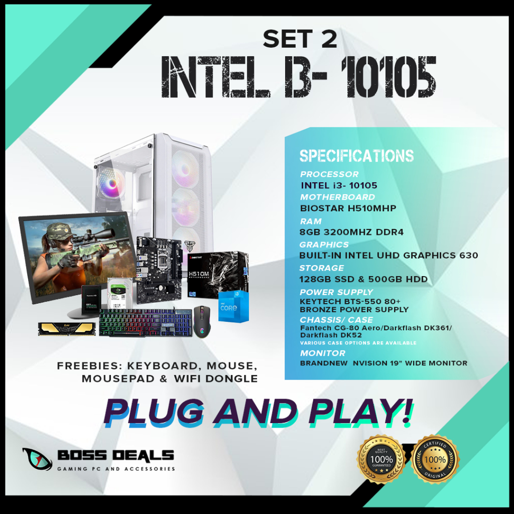 INTEL CORE I3-10105 DESKTOP PC PACKAGE (ALL BRAND NEW) | Shopee Philippines