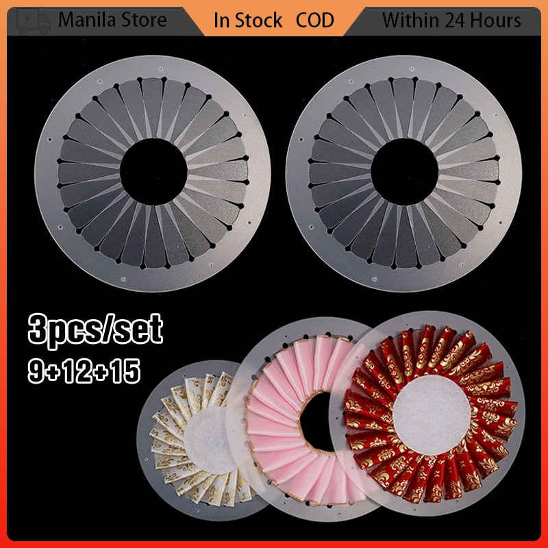 3Pcs Ribbon Rosette Brooch Ribbon Flower Making Tool 12cm 15cm 9cm ...