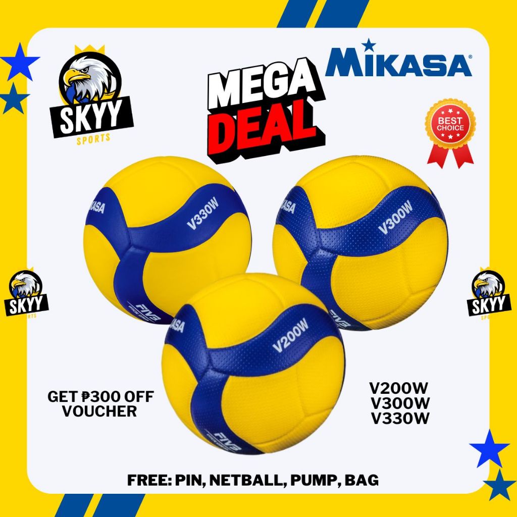 MIKASA Latest VW [V200W V300W V330W] Premium Volleyball (Soft ...