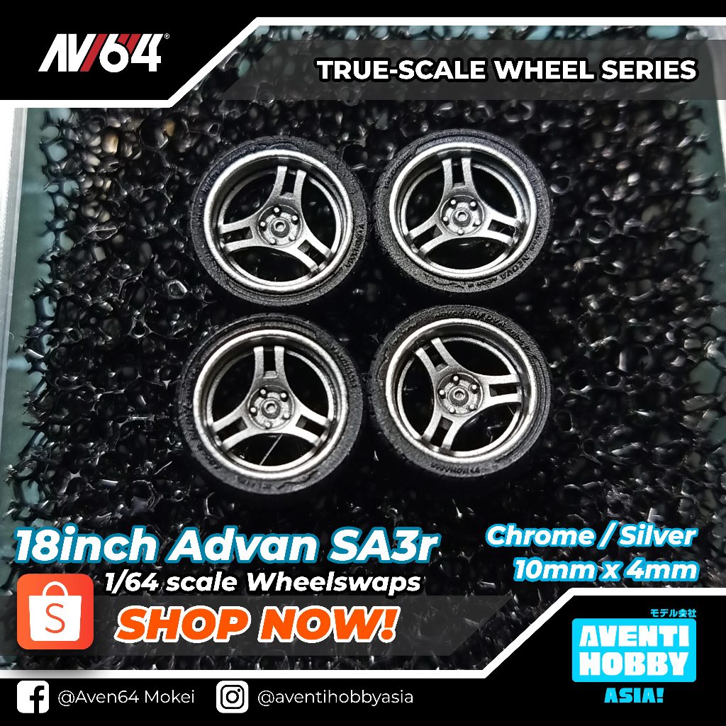 1/64 Wheelswap Advan SA3R CHROME / SILVER ( 10mm x 4mm ) | Shopee ...