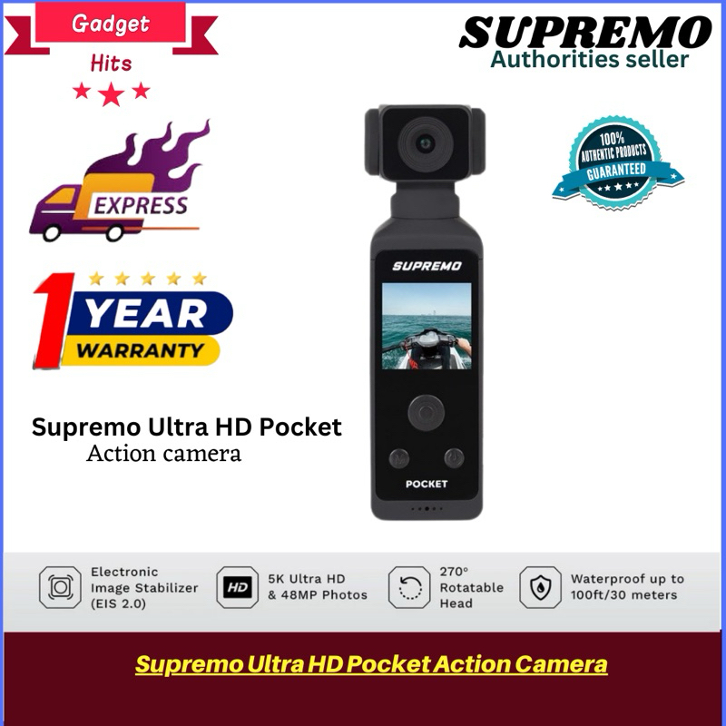 GADGETHITS OFFICIAL ] Supremo Ultra HD Pocket Action Camera(stocks ...