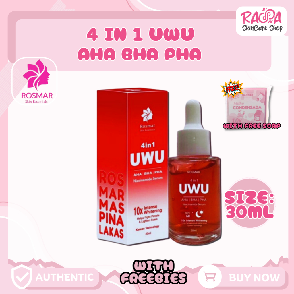 Effective New Rosmar UWU 3 in 1 AHA BHA PHA Serum with SPF 60 WITH ...