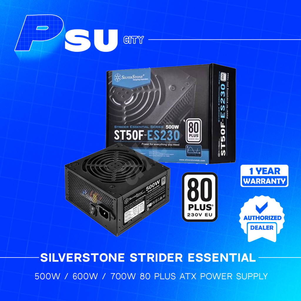SILVERSTONE Strider Essential ST50F ST60F ST70F 500W 600W 700W 80 Plus ...