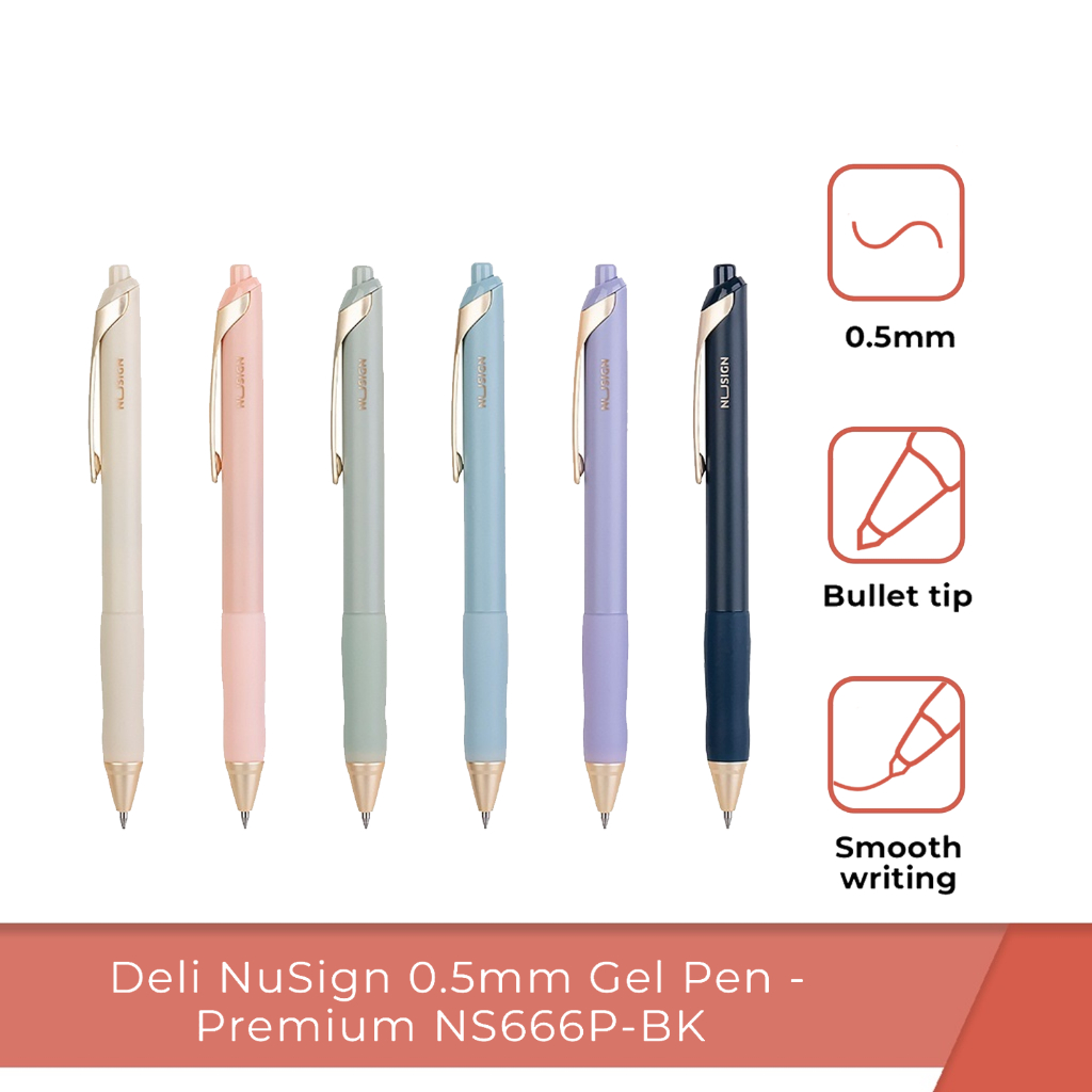 Deli NuSign 0.5mm Gel Pen 1PC NS666P-BK | Shopee Philippines