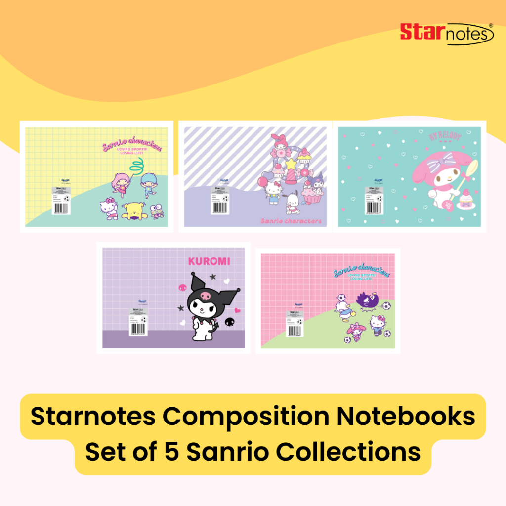 Starnotes Composition Notebooks - Set of 5 Sanrio Collection | Shopee ...