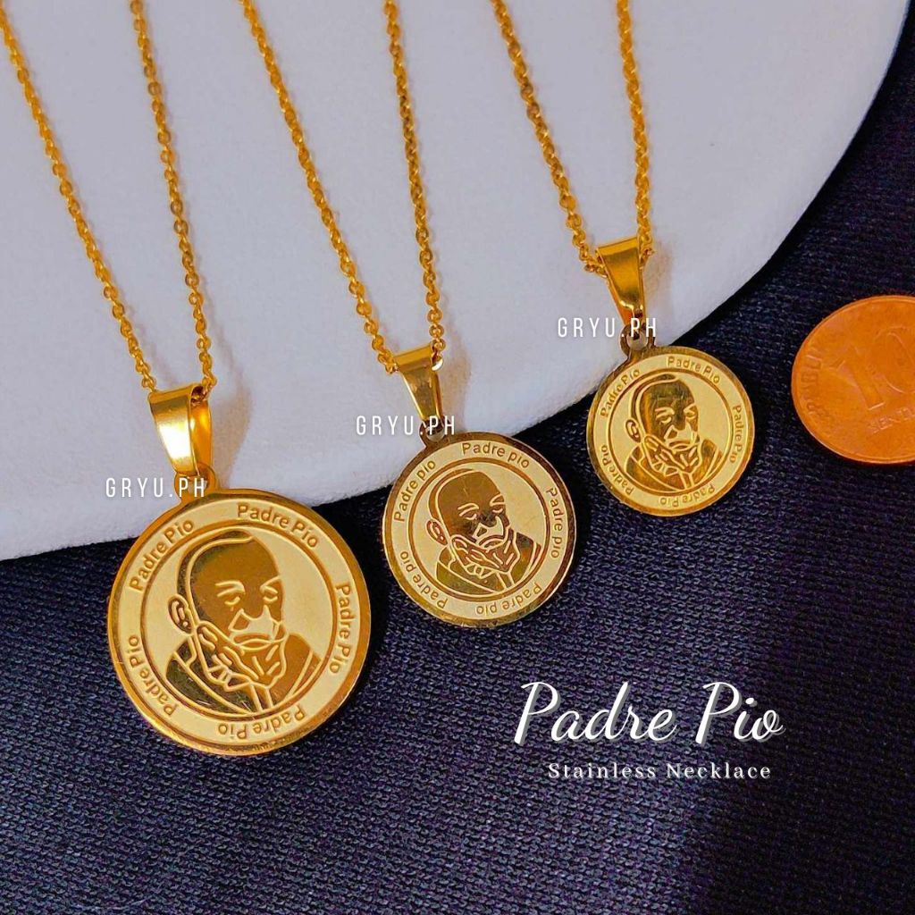 Gryu.ph Padre Pio Stainless Gold Silver Two Tone 18inch Necklace Women ...