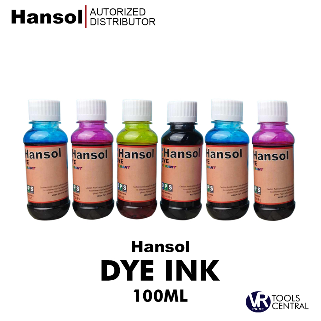 HANSOL UNIVERSAL DYE INK - 100ml - for Printer Refill ink | Shopee ...