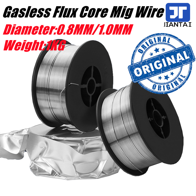 MIG Welding Wire Gasless Flux Cored E71T-GS 0.8mm 1.0mm 1kg Welder Accessories Carbon Steel ...