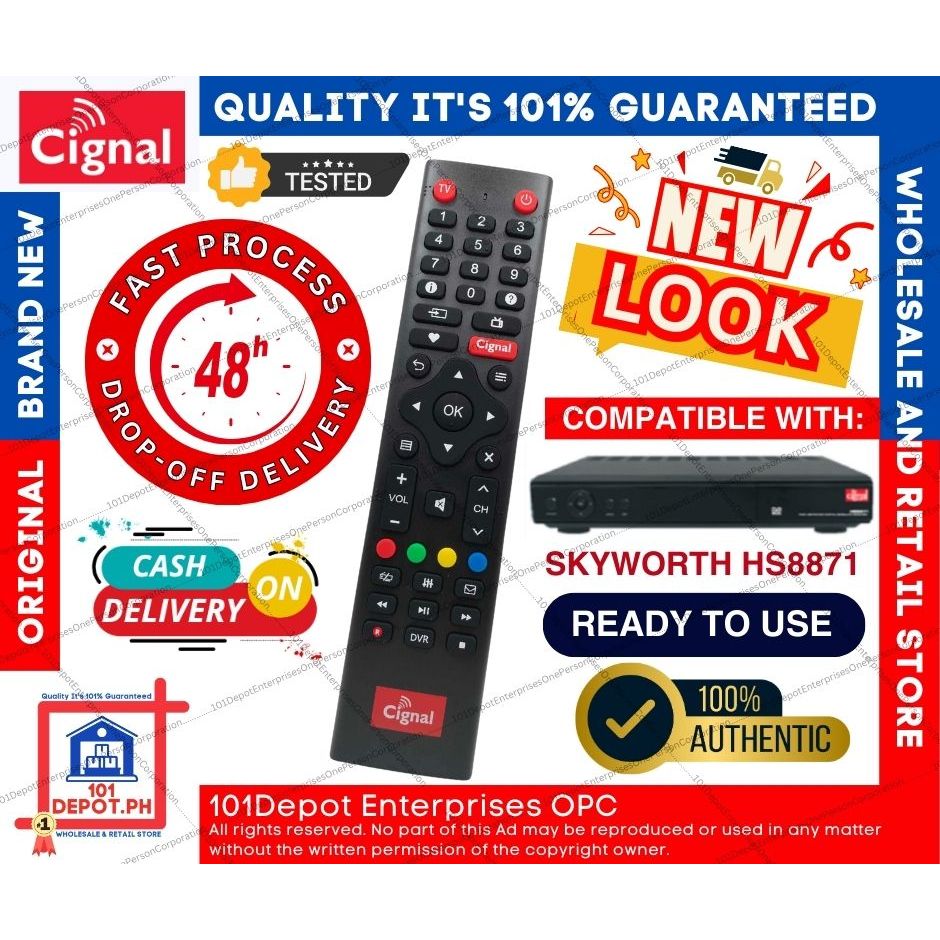 Cignal Remote PAIRED Skyworth HS8871 HD/SD (Original & Brand New/ NEW ...