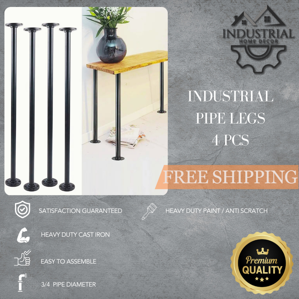 30 Inch Industrial Rustic DIY Desk Pipe Table Legs, Durable Metal Desk ...