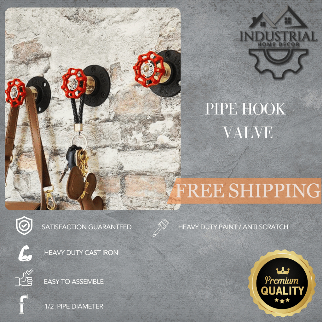 Industrial Cast iron flange valve hook for vintage industrial clothes ...