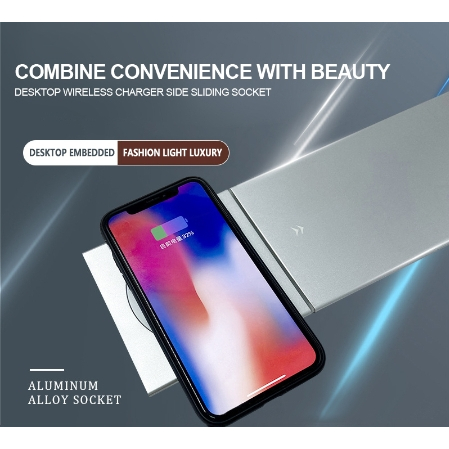 Embedded desktop socket side sliding hidden socket with conference ...