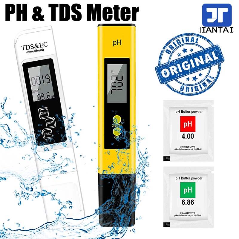Portable PH meter + digital LCD water purity TDS EC meter water quality ...
