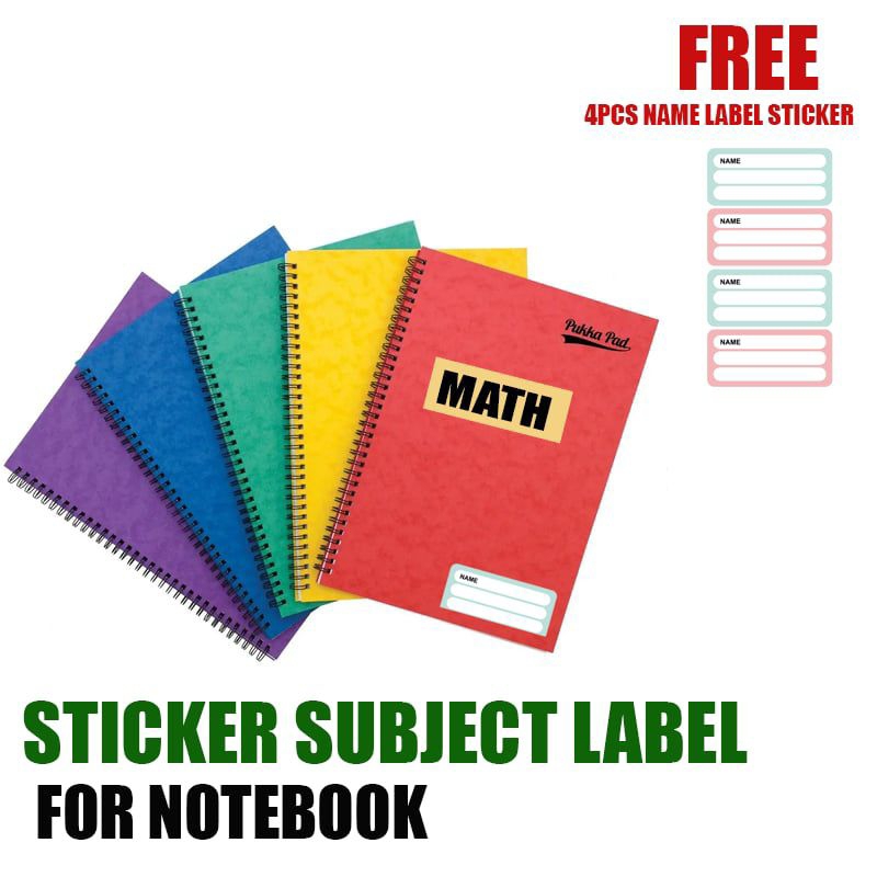 10pcs Waterproof Sticker Subject Label For Notebook With Free Name ...
