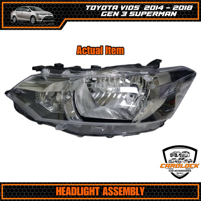 Head Lamp Light Toyota Vios 2013 2014 2015 2016 2017 2018 Left Side ...