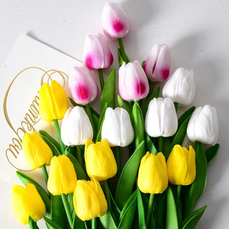 Simulation tulip flower arrangement home decoration wedding set props ...