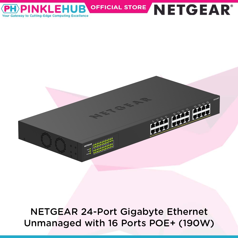NETGEAR 24-Port Gigabit Ethernet High-Power Unmanaged Switch with 24 ...
