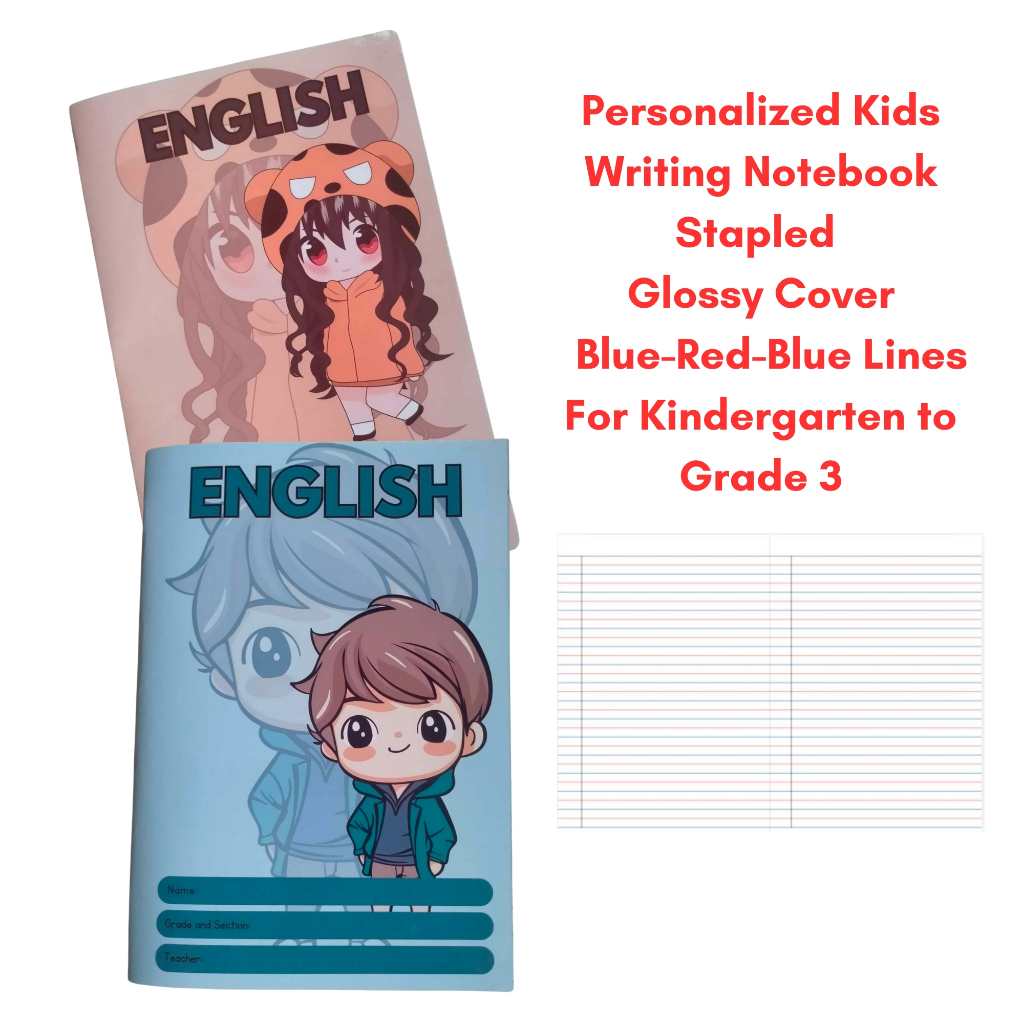 Personalized Kids Writing Notebook | Stapled | Glossy Cover for Kinder ...