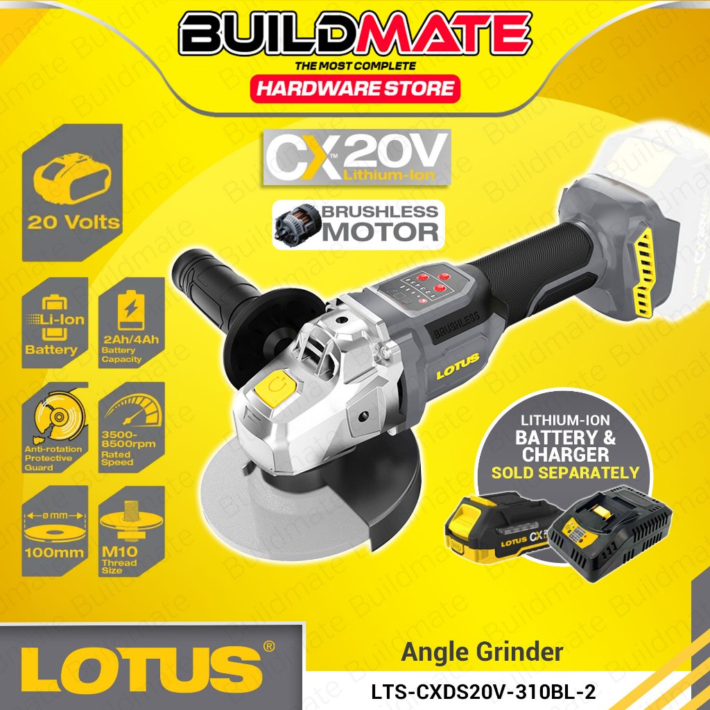 BUILDMATE Lotus 20V Cordless Angle Grinder Wood Cutting Grinding ...